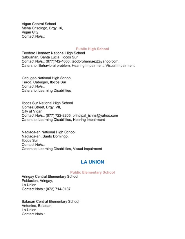 Sped centers in the Philippines | PDF