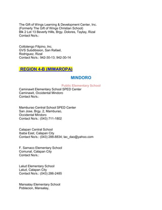 Sped centers in the Philippines | PDF