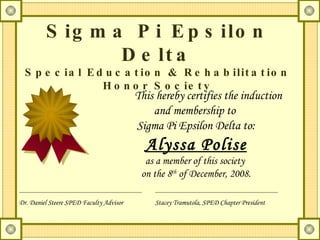 Sped Certificates | PPT | Professional School | Postgraduate Education