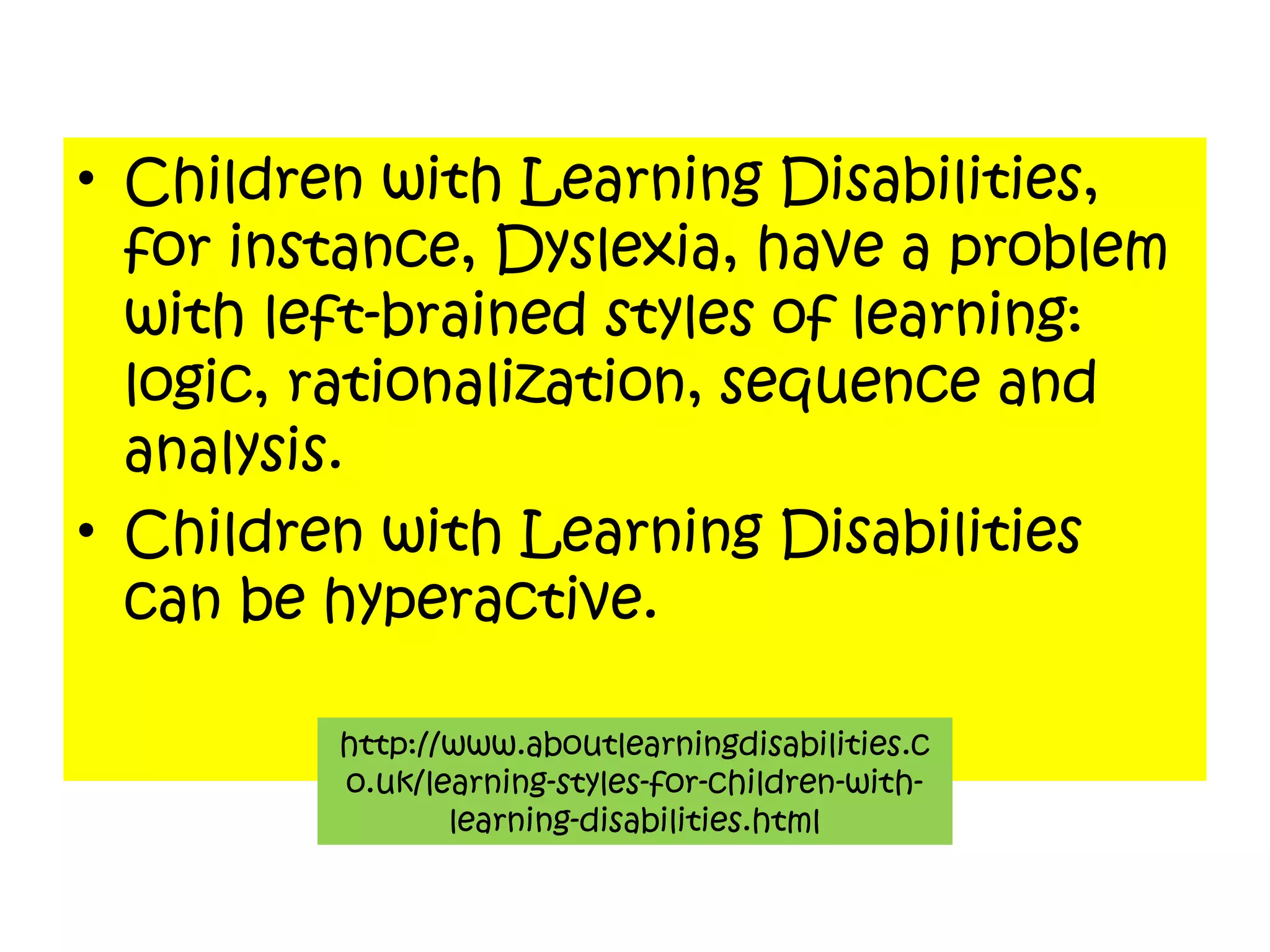 Learning Disability and Interventions you can do at home | PPT