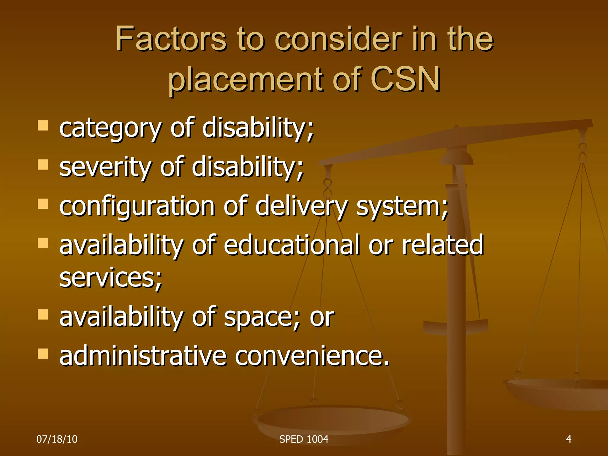 Sped educational placement | PPT