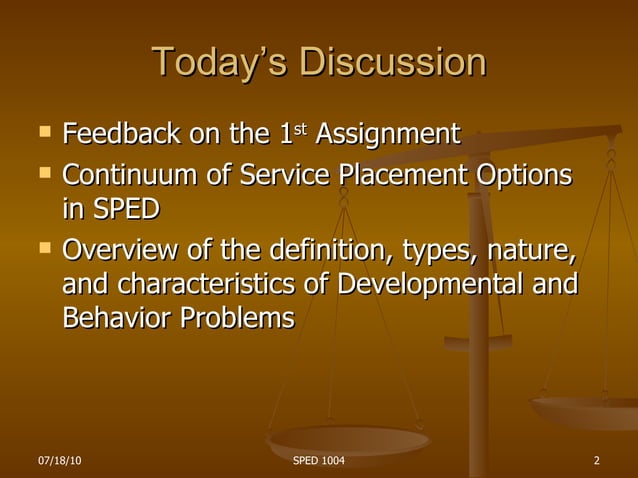 Sped educational placement | PPT | Mental Health | Diseases and Conditions