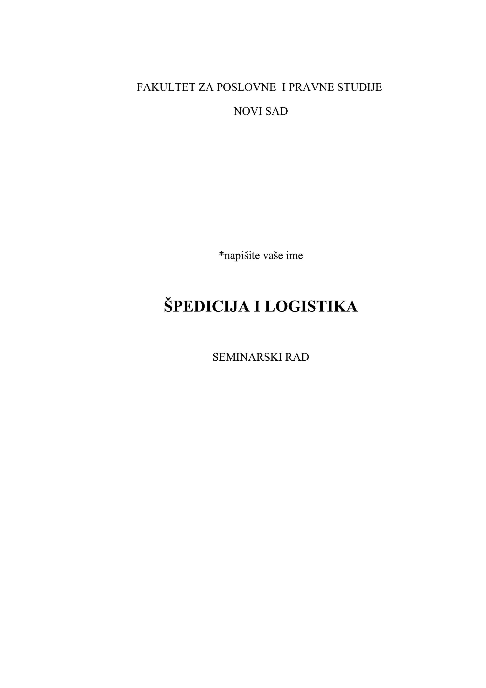 Spedicija i logistika | DOC