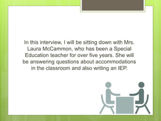 Sped 3033 IEP Interview | PPT