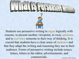 Parts of a Persuasive Speech | PPT