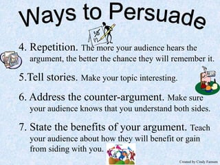 Parts of a Persuasive Speech | PPT