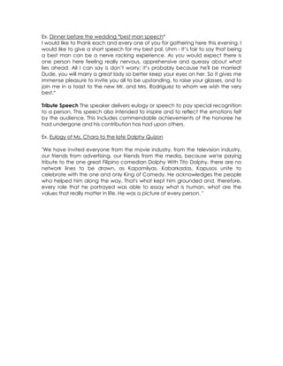 Special Types of Speech and examples | DOCX