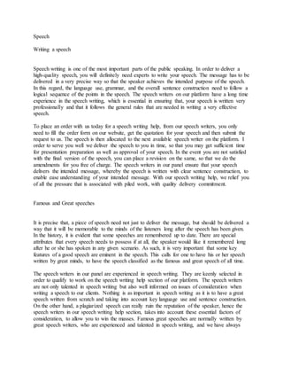 Speech | PDF