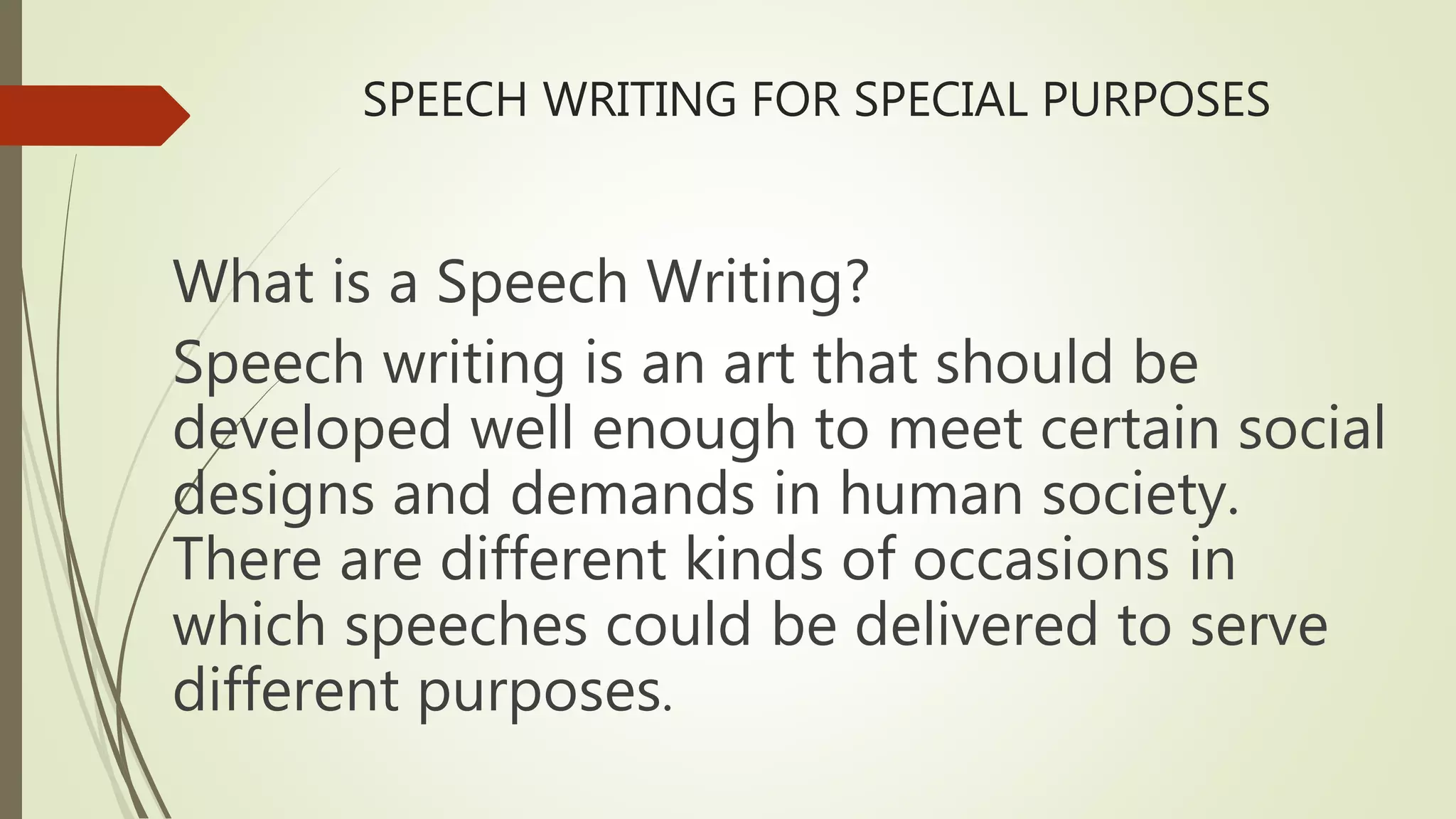 Guide lines for writing Speeches | PPTX