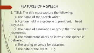 Guide lines for writing Speeches | PPTX