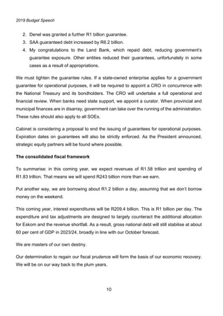 South Africa's 2019 Budget speech | PDF | Business Accounting & Finance | Business