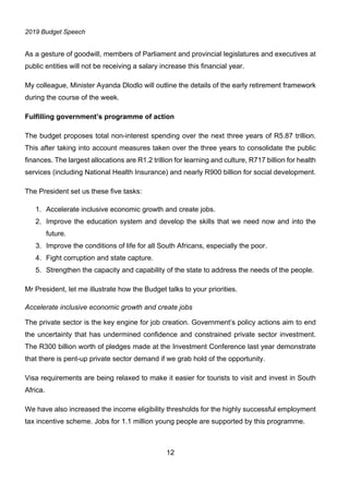 South Africa's 2019 Budget speech | PDF | Business Accounting & Finance | Business