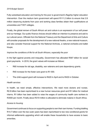 South Africa's 2019 Budget speech | PDF | Business Accounting & Finance | Business