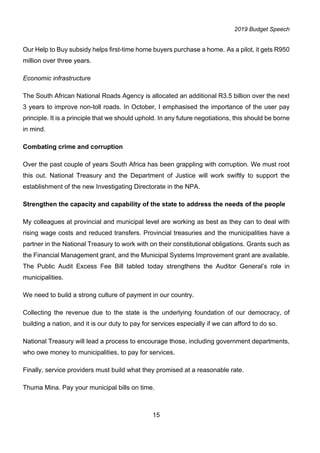 South Africa's 2019 Budget speech | PDF | Business Accounting & Finance | Business
