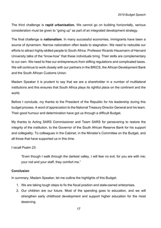 South Africa's 2019 Budget speech | PDF | Business Accounting & Finance | Business