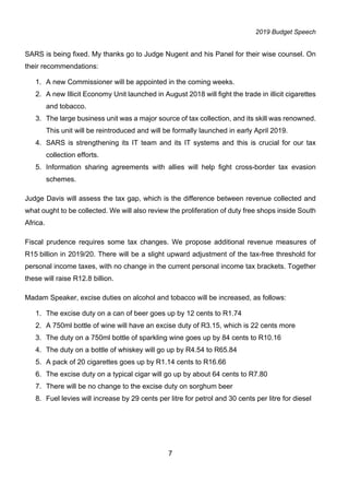 South Africa's 2019 Budget speech | PDF | Business Accounting & Finance | Business