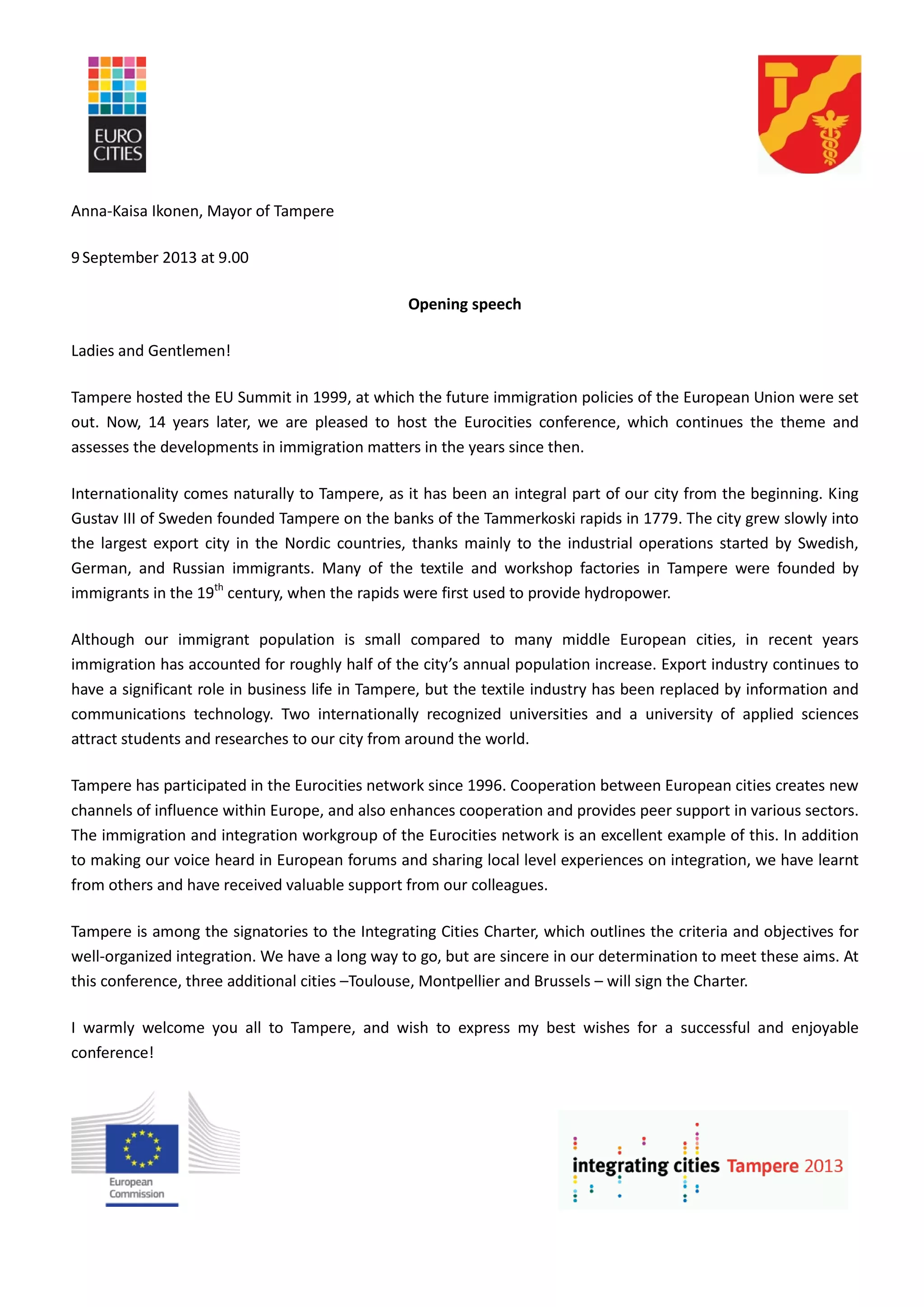 Speech mayor | PDF
