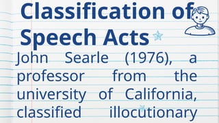 Oral communication speech acts about locutionary act, illocutionary act ...