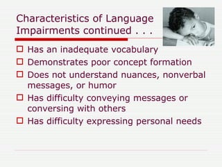 Speech and Language Disorders | PPT