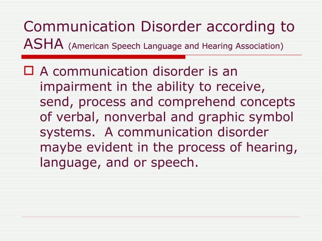 Speech and Language Disorders | PPT