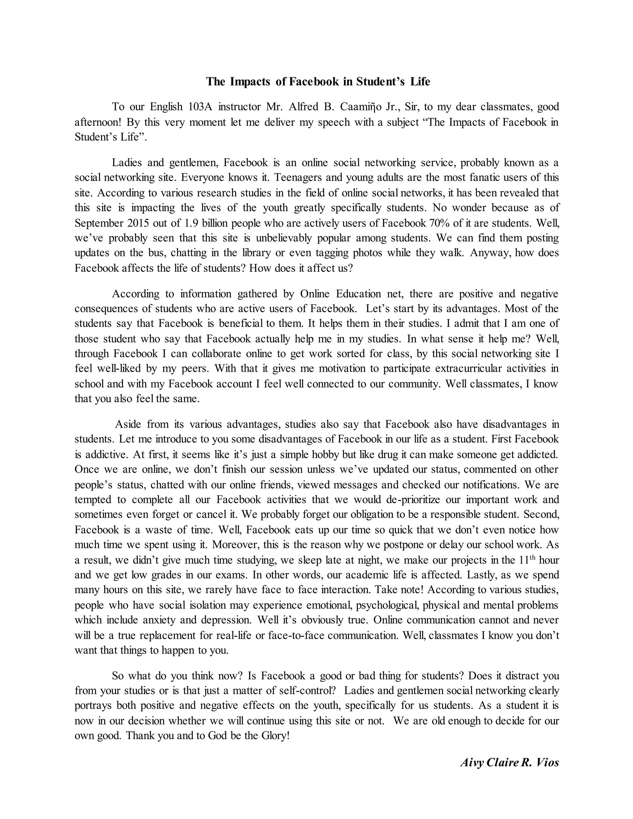 Speech english(103 a) | PDF