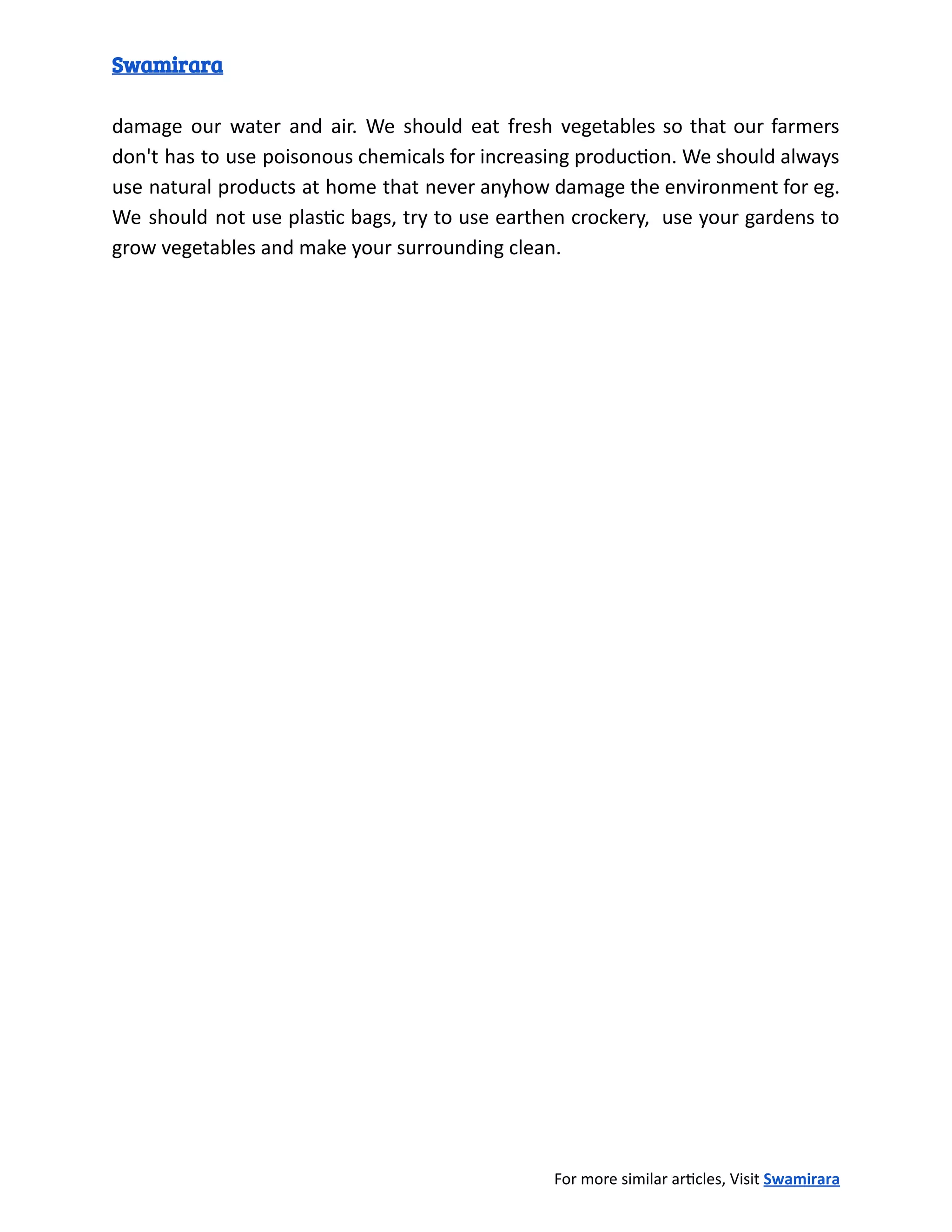 Speech On Environment - Save Environment | PDF