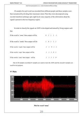 Speech recognition-using-wavelet-transform | PDF
