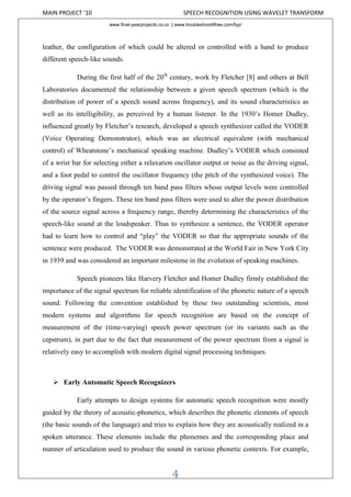 Speech recognition-using-wavelet-transform | PDF