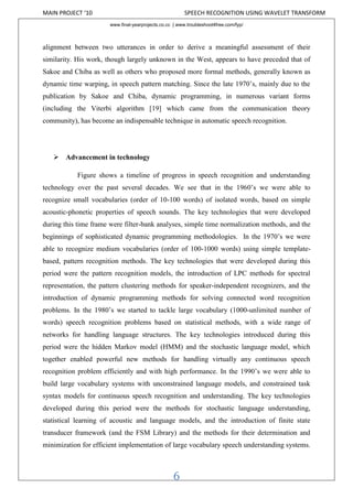 Speech Recognition Using Wavelet Transform Pdf