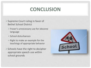 Bethel School District V. Fraser (1986) | PPTX