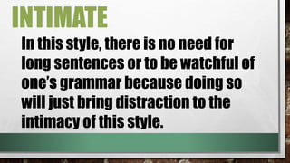 SPEECH-STYLE. grade twelve educationpptx | PPTX