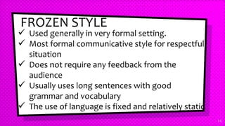Speech styles | PPTX | Style & Fashion