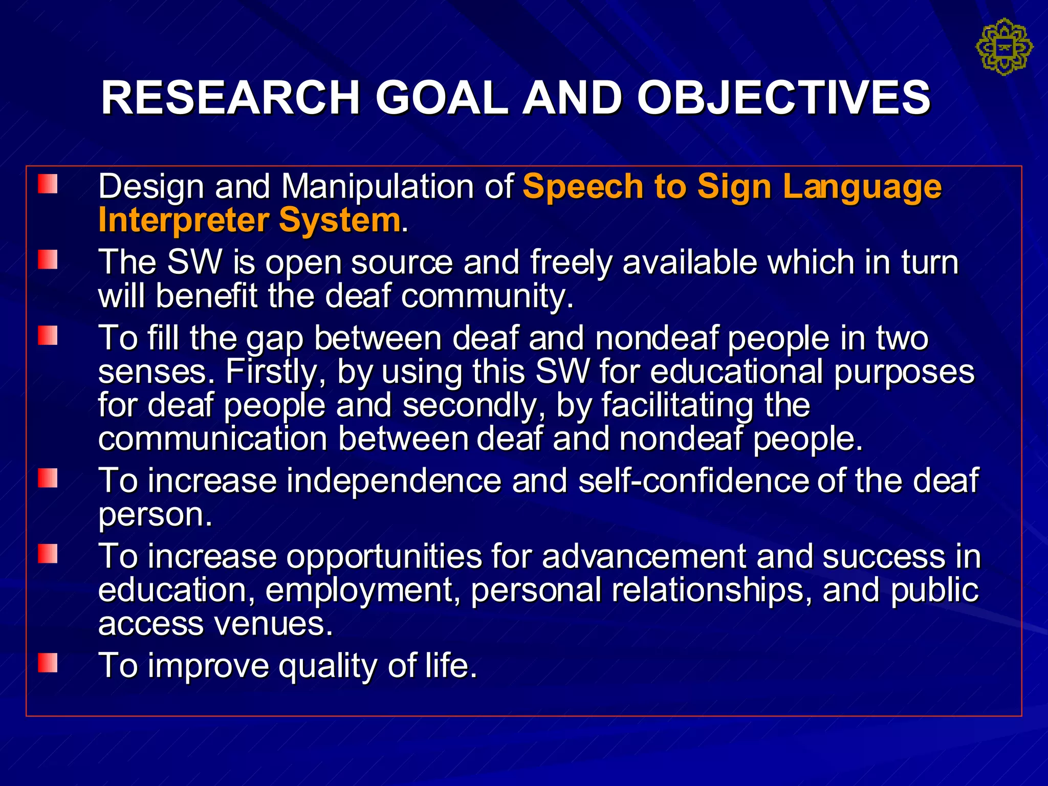 Speech To Sign Language Interpreter System | PPT