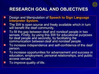 Speech To Sign Language Interpreter System | PPT