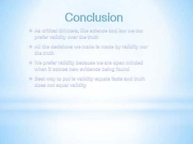 Truth vs. Validity | PPT