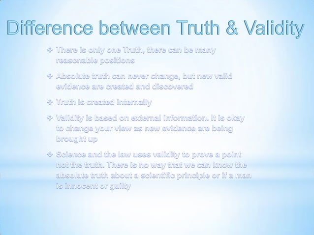 Truth vs. Validity | PPT