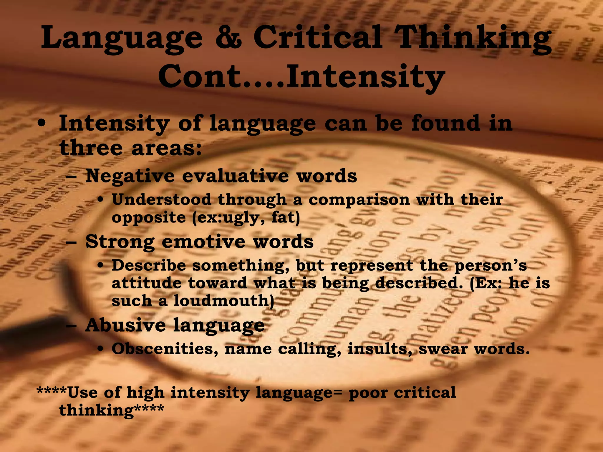 Chapter 6 Language & Critical Thinking | PPT