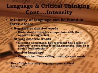 Chapter 6 Language & Critical Thinking | PPT
