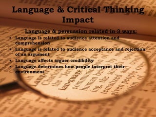 Chapter 6 Language & Critical Thinking | PPT