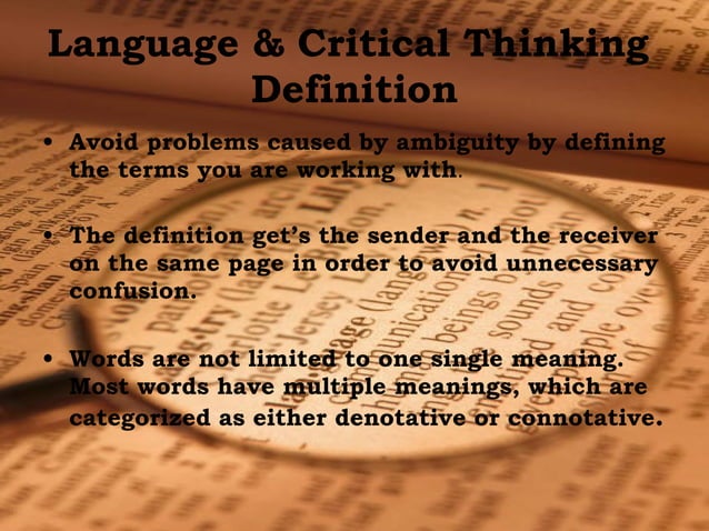 Chapter 6 Language & Critical Thinking | PPT