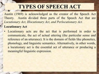 PRAGMATICS: SPEECH ACTS | PPT