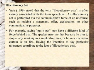 PRAGMATICS: SPEECH ACTS | PPT