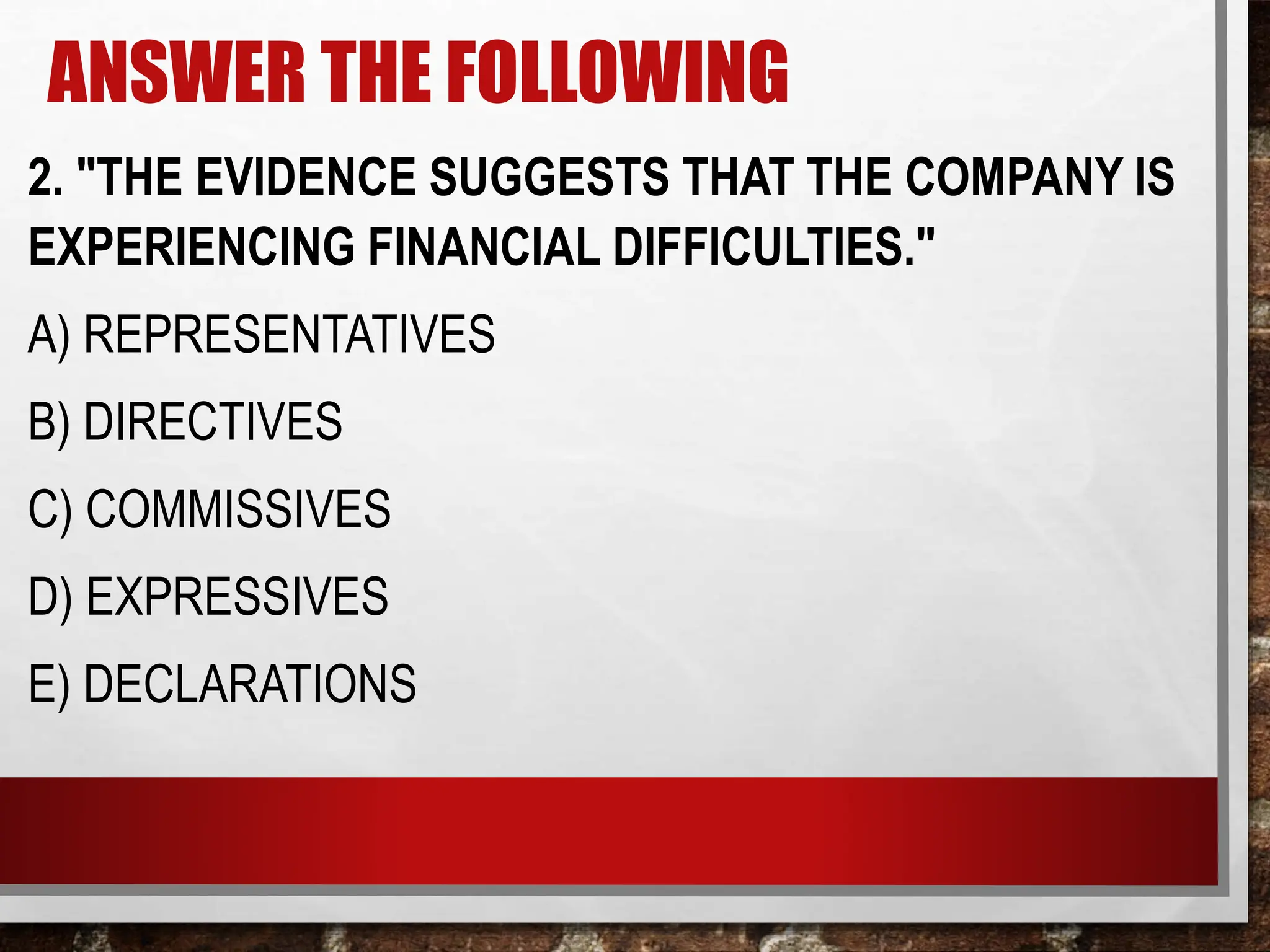 SPEECH ACT WITH EXAMPLES PRETEST AND POSTTEST.ppt