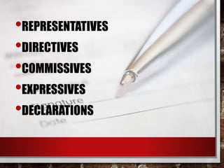 SPEECH ACT WITH EXAMPLES PRETEST AND POSTTEST.ppt