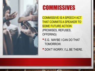 SPEECH ACT WITH EXAMPLES PRETEST AND POSTTEST.ppt