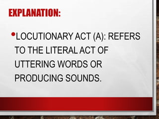 SPEECH ACT WITH EXAMPLES PRETEST AND POSTTEST.ppt