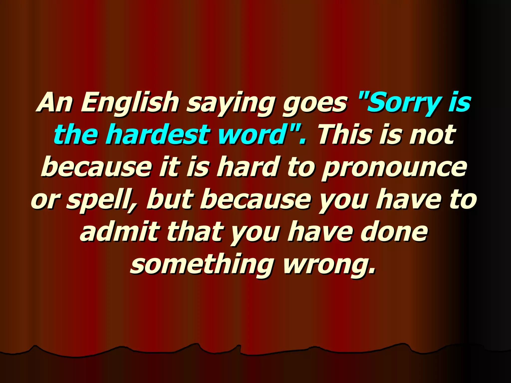 Speech Act Apologies | PPT