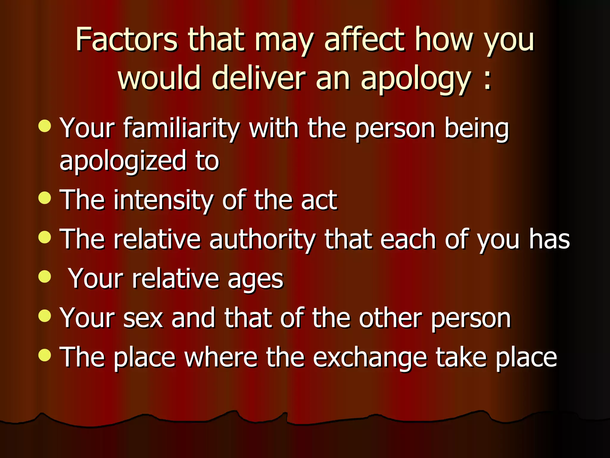 Speech Act Apologies | PPT