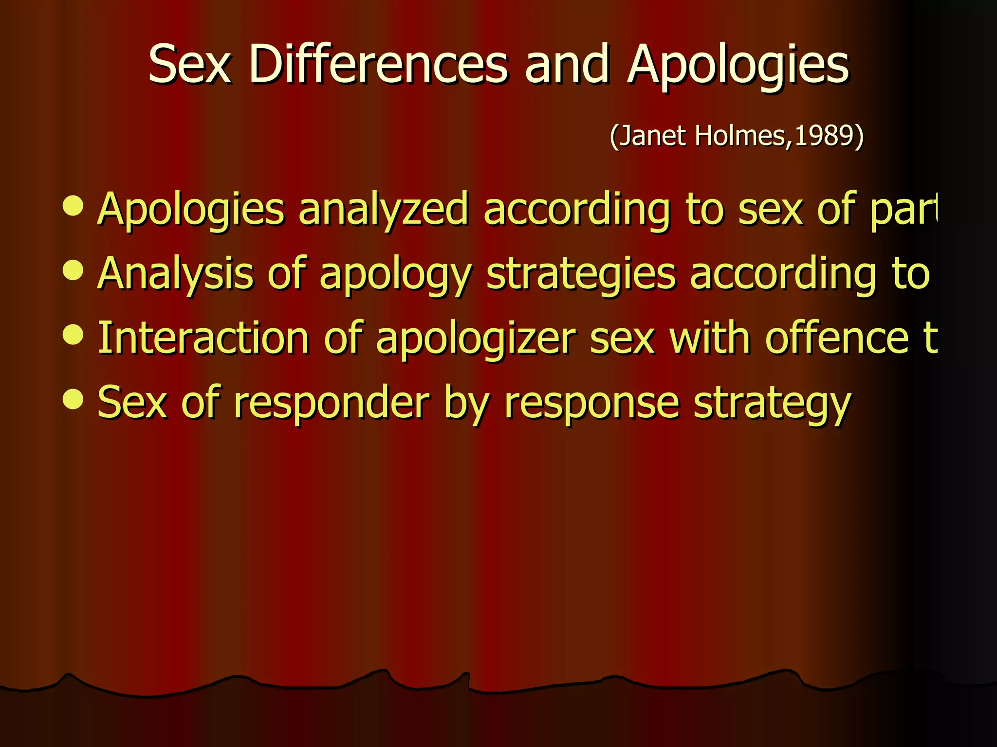 Speech Act Apologies | PPT