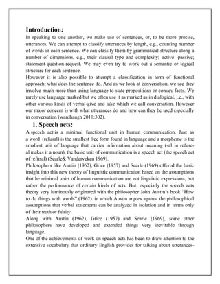 Speech acts theory in sociolinguistics | DOCX